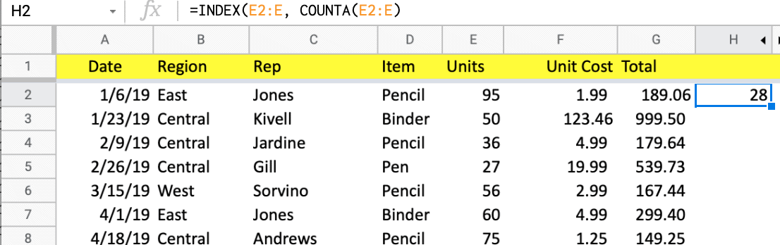 How To Get Last Value In A Column In Google Sheets OfficeBeginner