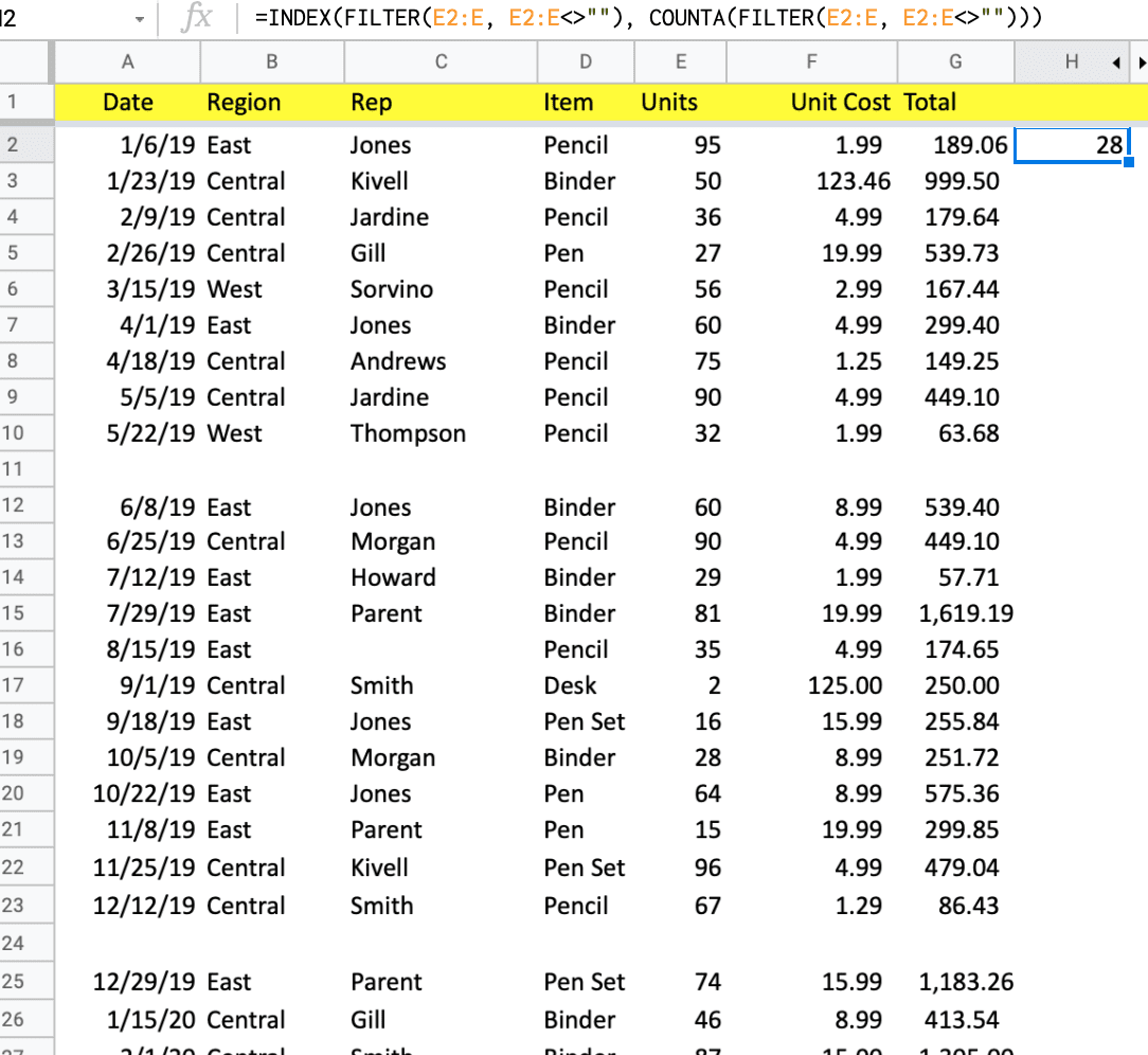 How To Get Last Value In A Column In Google Sheets OfficeBeginner