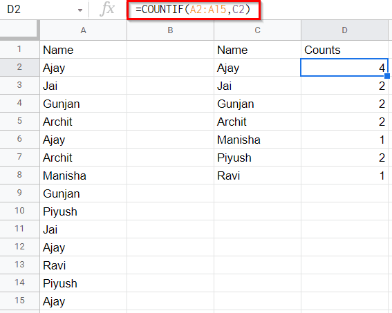 How To Count The Number Of Occurrences In A Column In Google Sheets OfficeBeginner