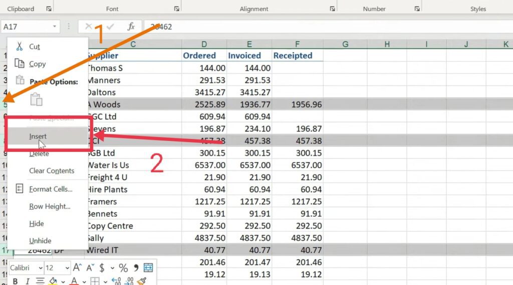 How To Insert Multiple Rows In MS Excel OfficeBeginner