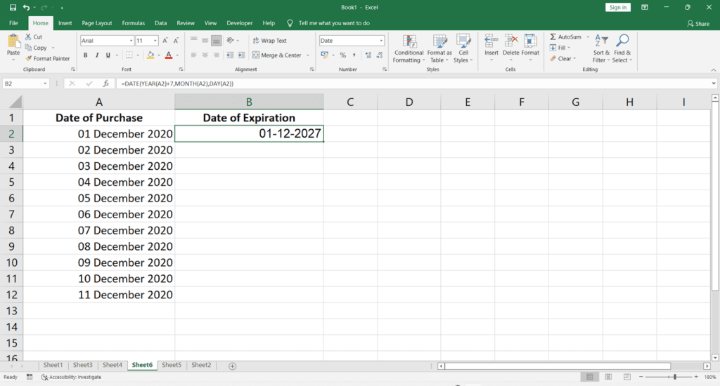How To Add Years To A Date In MS Excel OfficeBeginner