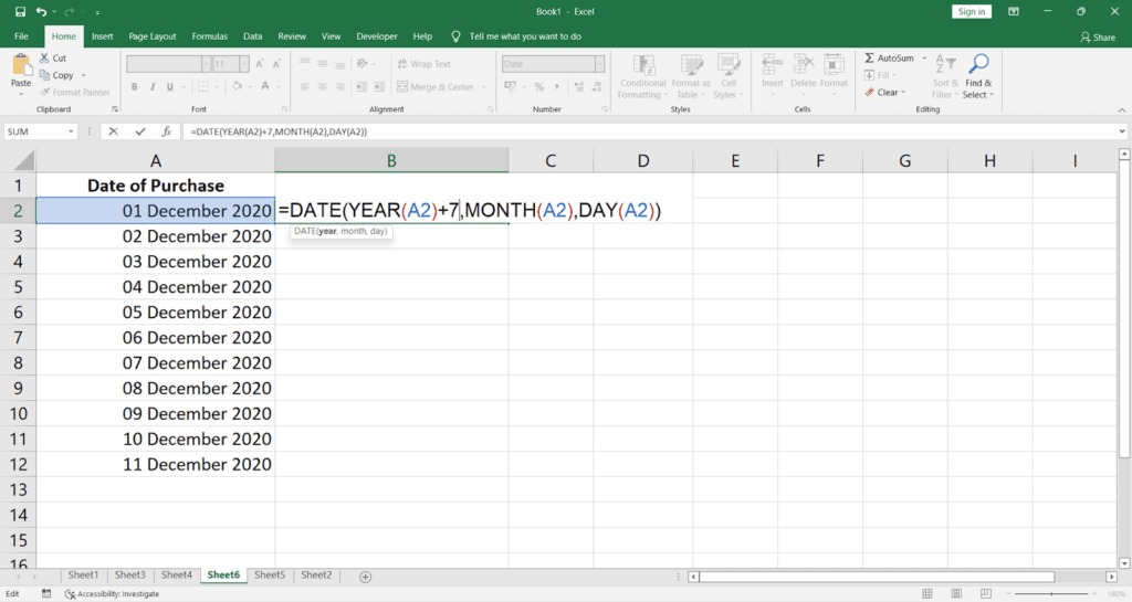 How To Add Years To A Date In MS Excel OfficeBeginner