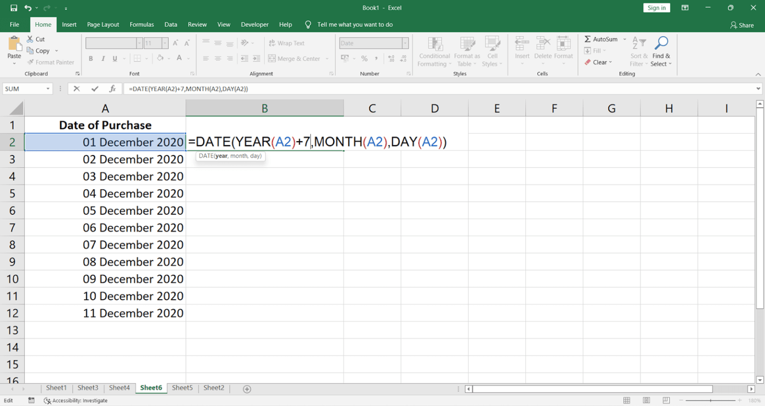 How to Add Years to a Date in MS Excel - OfficeBeginner