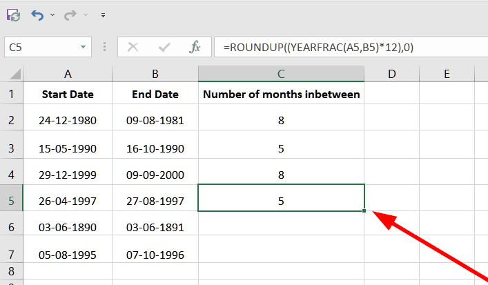 How To Get The Number Of Months Between Two Dates In MS Excel 