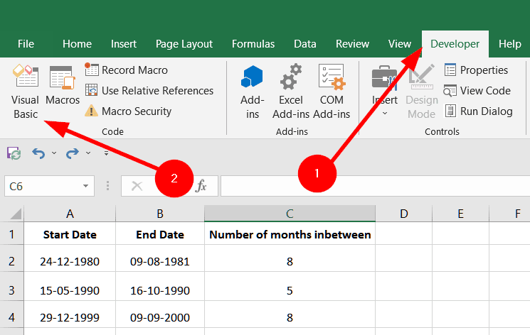 How To Get The Number Of Months Between Two Dates In MS Excel 