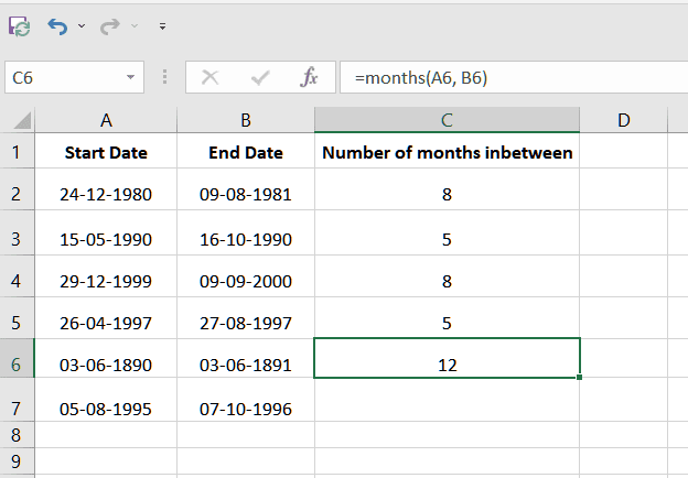 How To Get The Number Of Months Between Two Dates In MS Excel OfficeBeginner