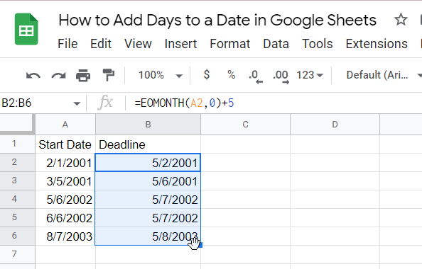 How To Add Days To A Date In Google Sheets OfficeBeginner