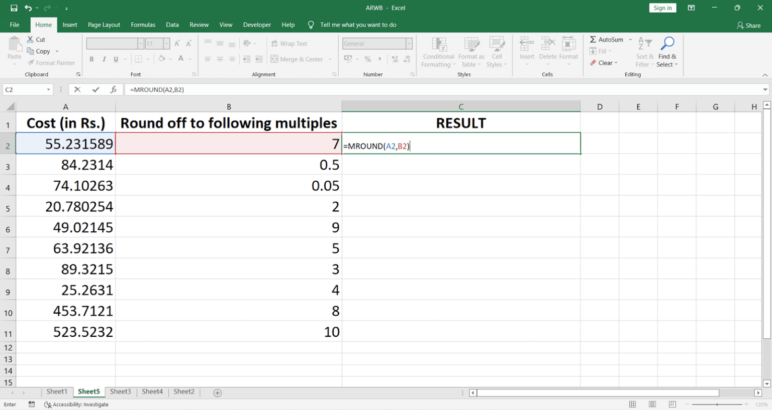 How to Round off Decimals in MS Excel - OfficeBeginner