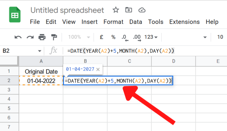 How to Add Years to a Date in Google Sheets - OfficeBeginner