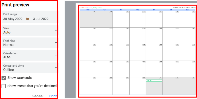 How to Print a Google Calendar - OfficeBeginner