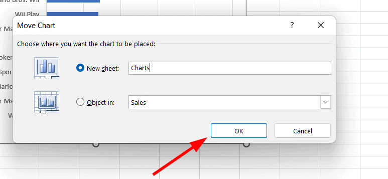 How To Move A Chart To A New Sheet In MS Excel OfficeBeginner